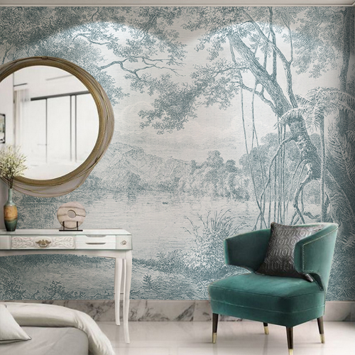 French Scenic Wallpaper Scenic Wallpaper, Vintage Panoramic Landscape