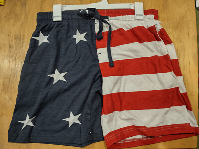 NWT Mad Engine Mens USA Flag Print/Striped Sleep/Casual/PJ Drawstring ...