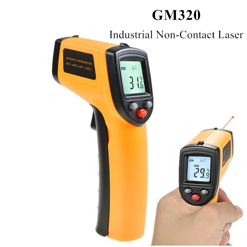 Digital Thermometer Infrared Gun IR Laser LCD Temperature Non-Contact ...