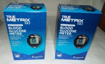 2 NEW TRUE METRIX GO BLOOD GLUCOSE METERS SELF MONITORING SYSTEMS READ ...