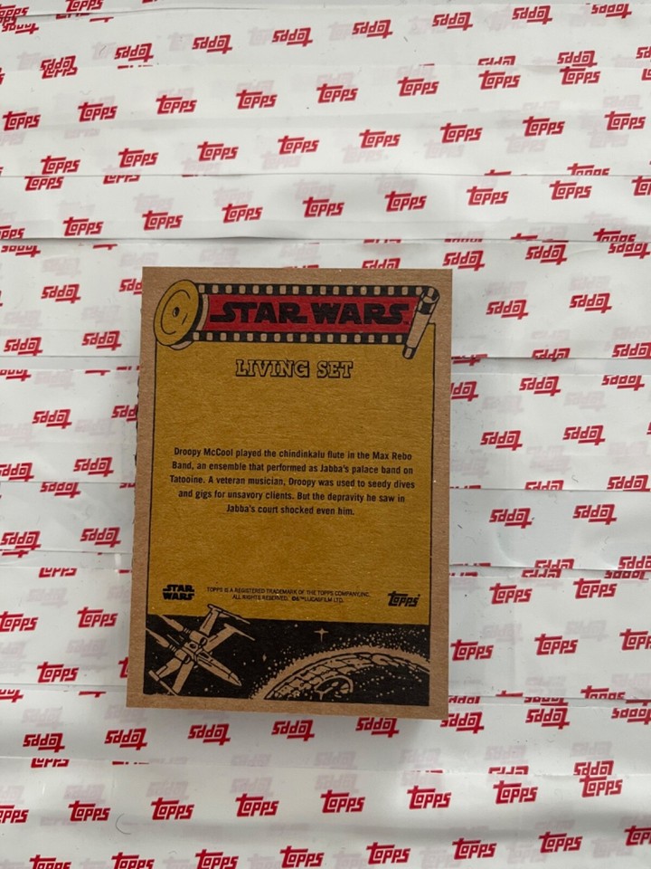 TOPPS STAR WARS LIVING SET CARD DROOPY MCCOOL #374 STAR WARS RETURN OF ...