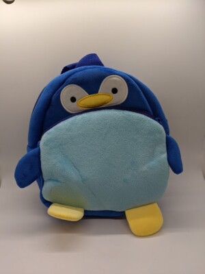 Small Blue Penguin Backpack w/ Front Pocket READ | eBay