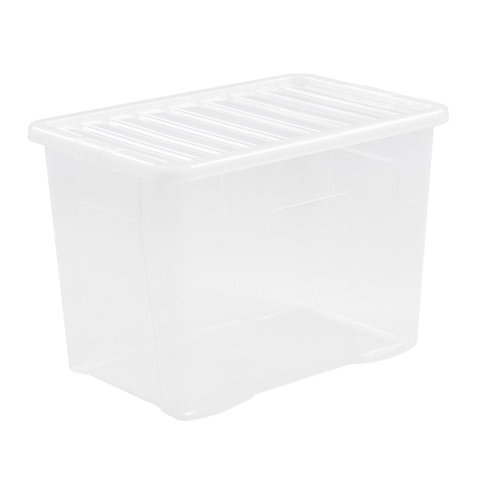 4L-80L Clear Plastic Storage Boxes With Lids Home Office Kitchen ...