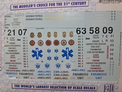 Microscale 48-510 O 1/48 or 1/43 Emergency Vehicle Police Fire EMS etc ...