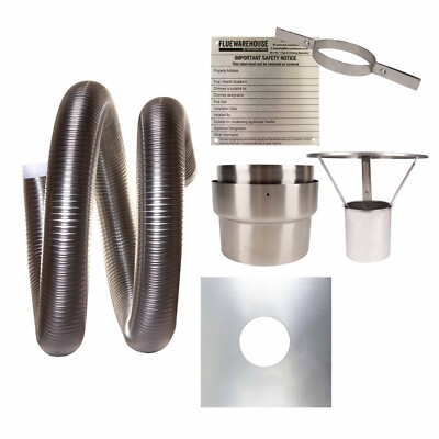 Flexible Flue Liner & Installation Kit 2 904 Grade Wood/Multifuel ...