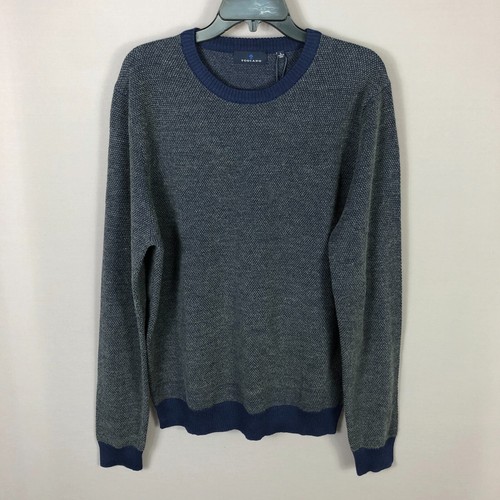 Toscano Merino Wool Blend Crewneck Sweater NWT Navy Blue Mens size ...