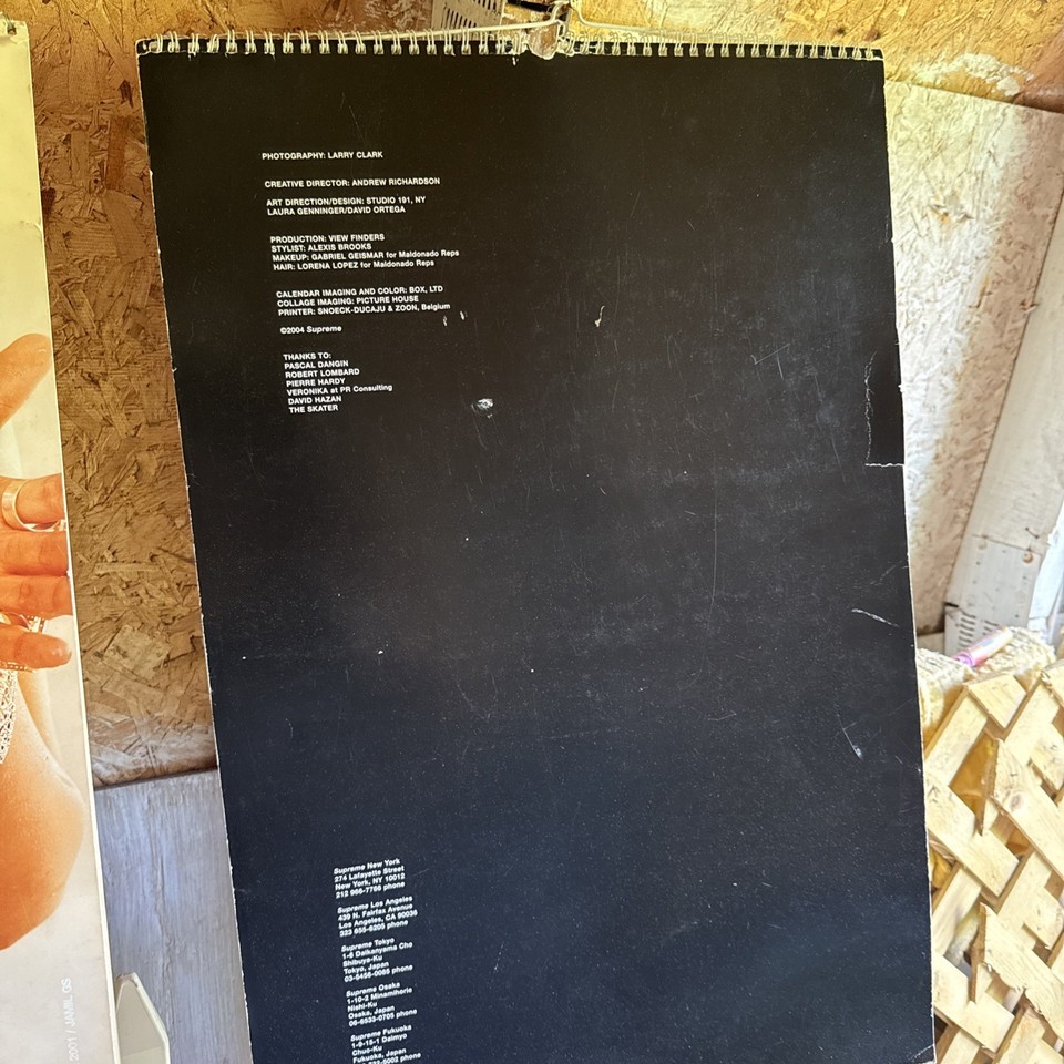 Supreme Larry Clark 2005 Calendar Rare | eBay