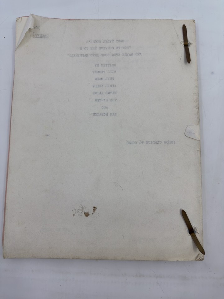 Mary Tyler Moore 1977 CBS TV Special Script How to Survive the 70s John ...