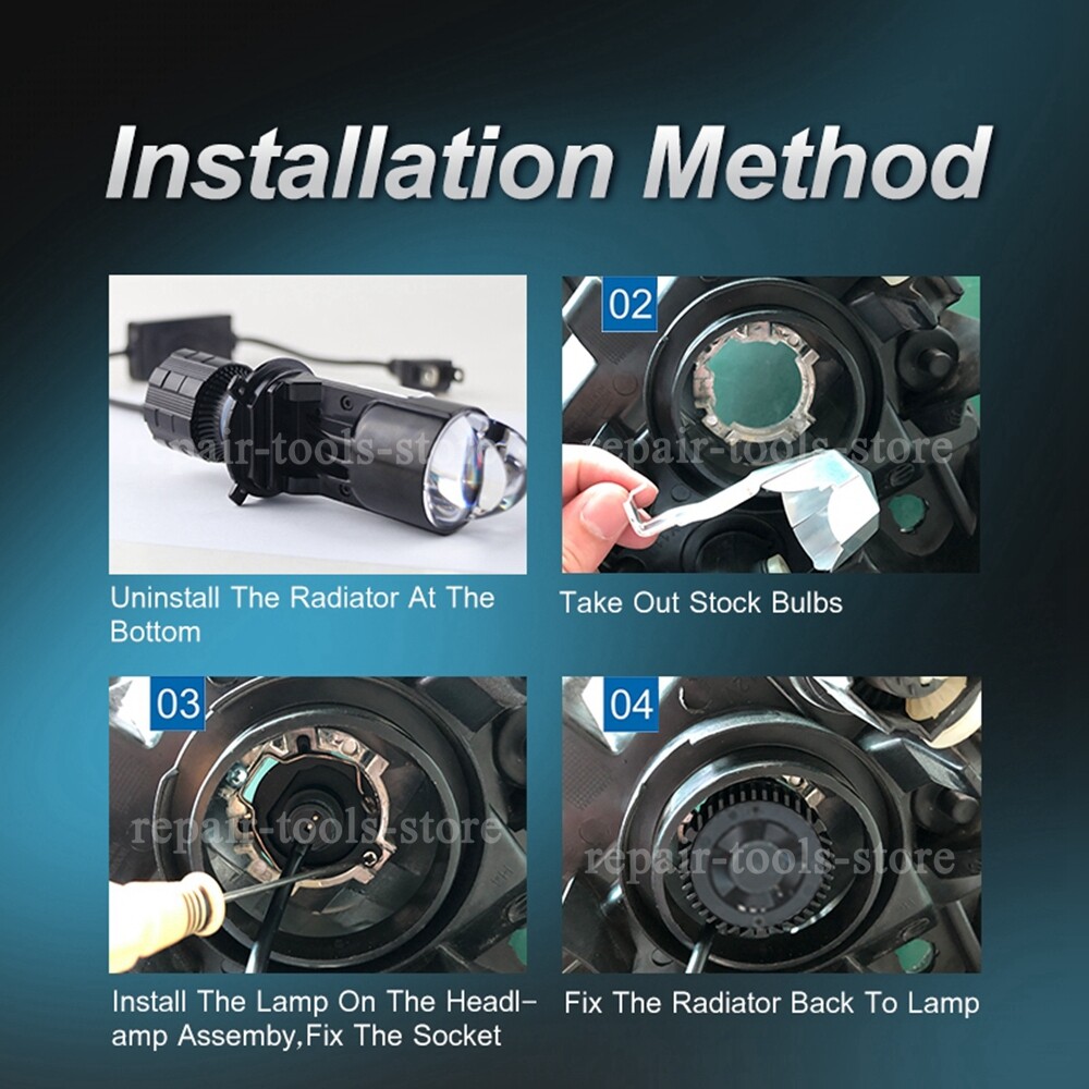 Mini Hyperboloid H4 Laser Bi LED Projector Lens Motor&Car Headlight ...