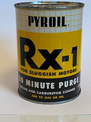 Vintage 1970s Pyroil RX-1 Oil Treatment Tin Can 16oz Solder Sealed ...