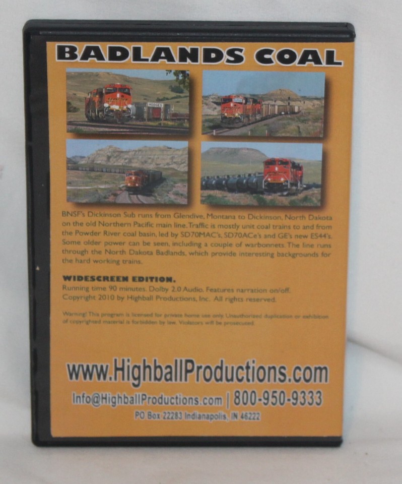 Badlands Coal BNSF's Dickinson Sub DVD Railroad Highball Productions | eBay