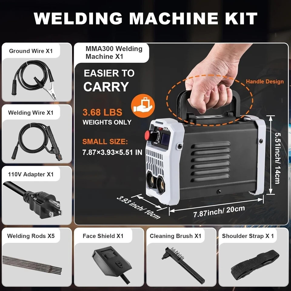 BetyBedy Stick Welder, Portable Mini Welding Machine, 110V MMA-300Amp ...