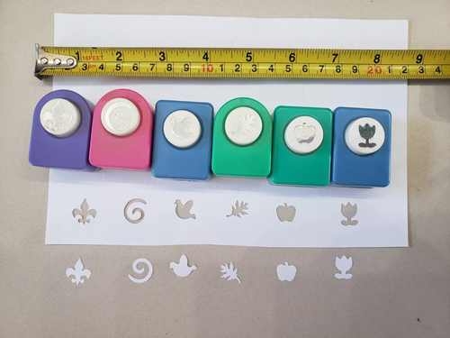 6 small paper punches bird swirl flower leaf apple + (lot 9) | eBay