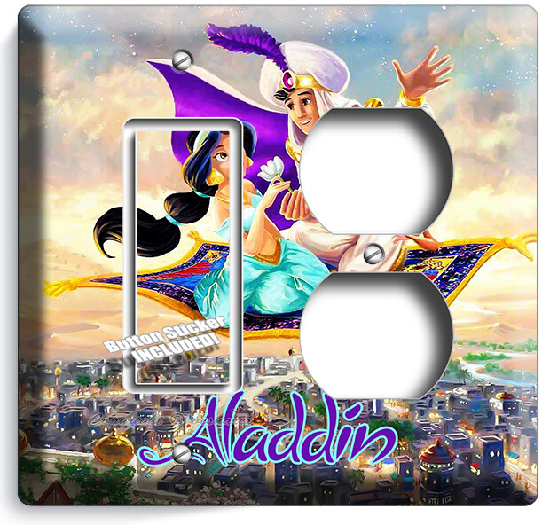 ALADDIN PRINCESS JASMINE ABU MAGIC CARPET LIGHT SWITCH OUTLET PLATES ...