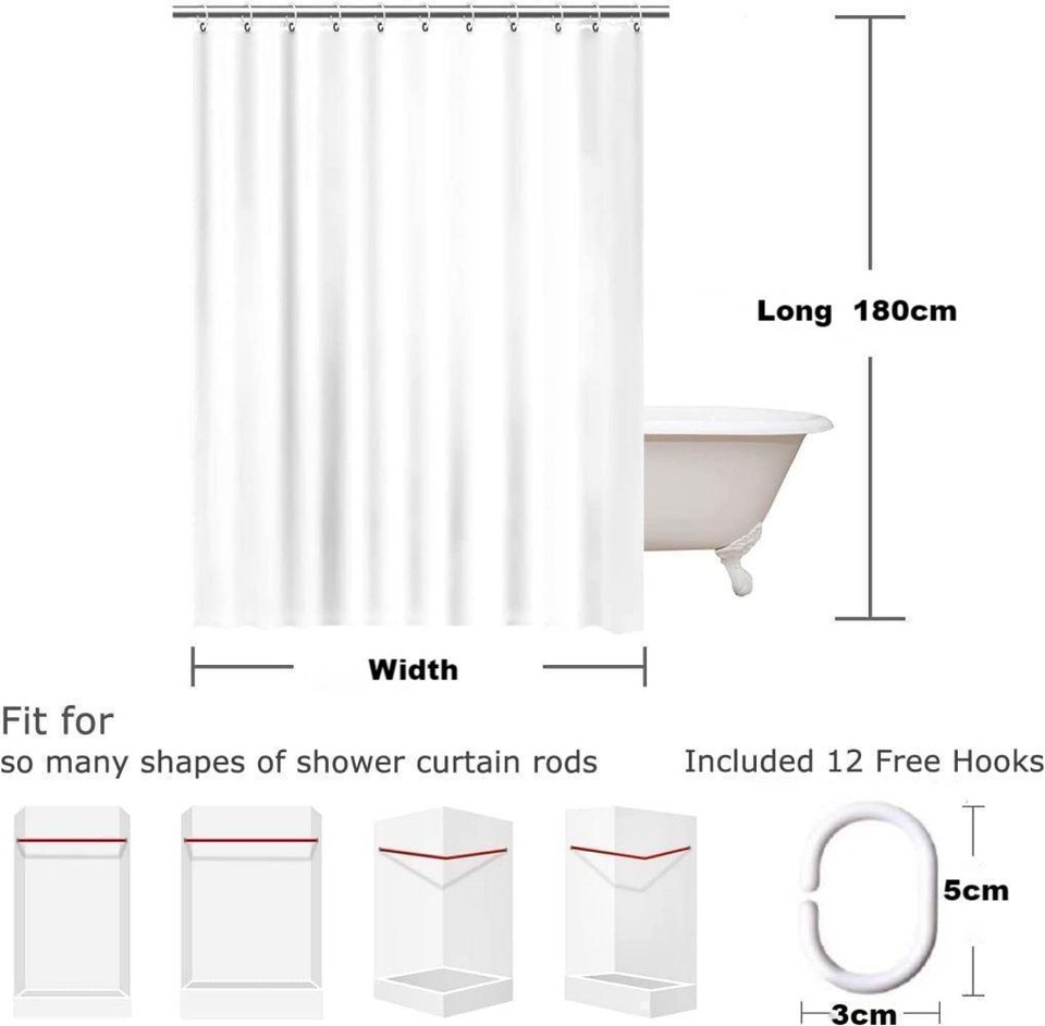 150x180cm Narrow Shower Curtain Garden Medieval Bath Waterproof Fabric ...