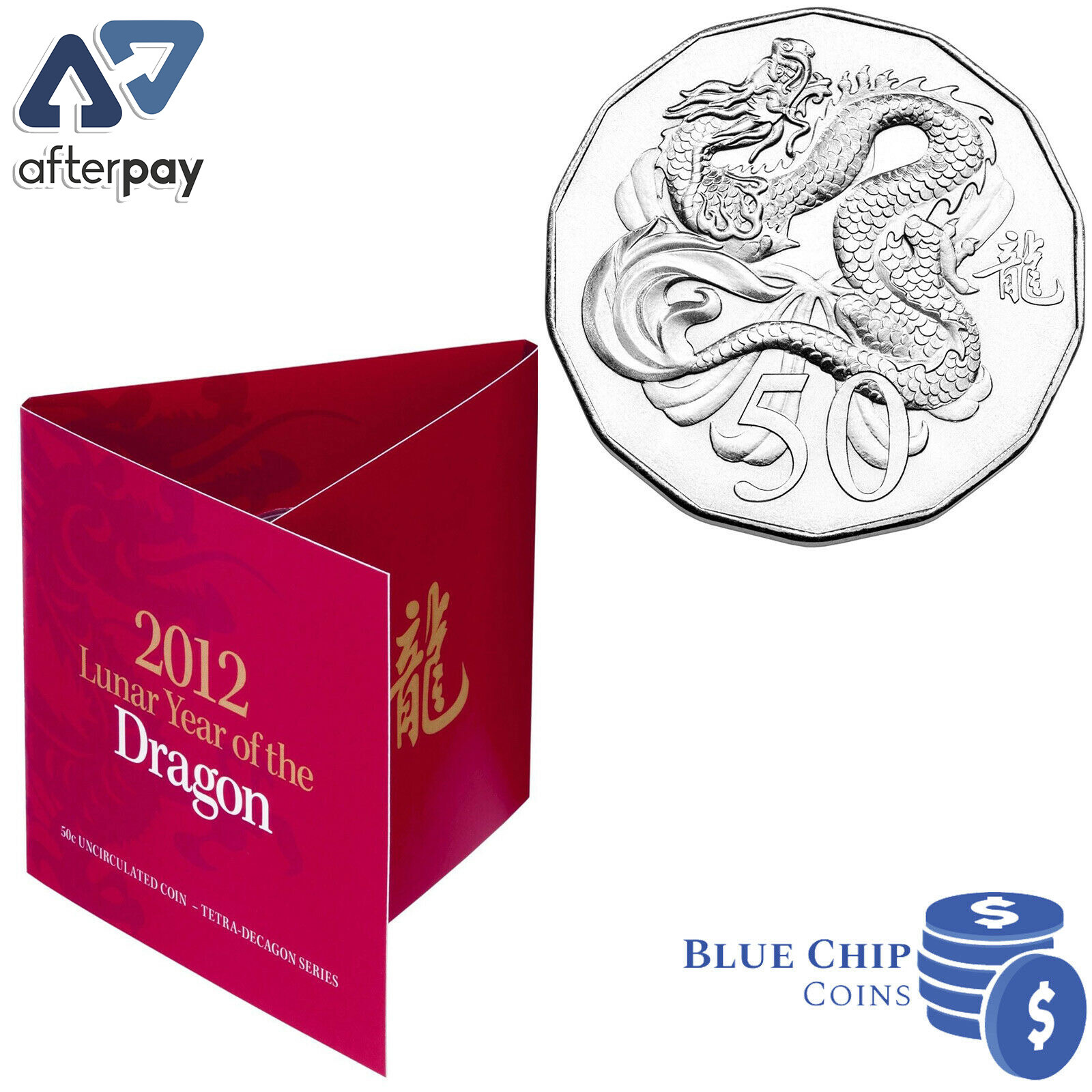 2012 Unc 50c Australia Lunar Year of the Dragon Tetra-Decagon Coin in ...