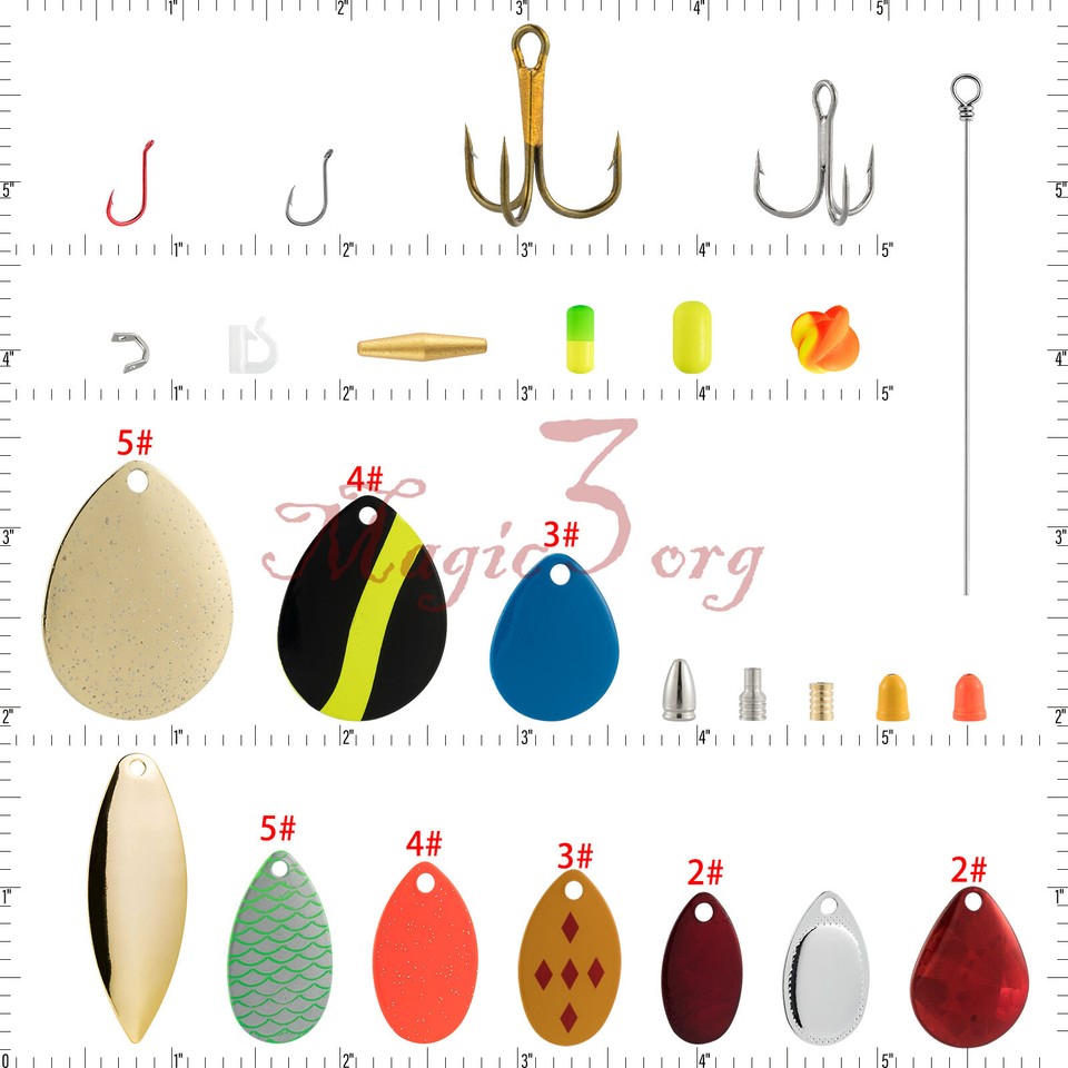 1721pcs Spinner Making Lure Blade Hooks Floats Walleye Rig Making ...