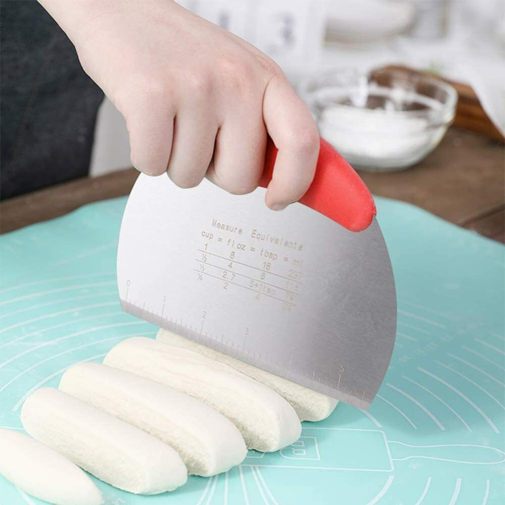 Dough Scraper and Chopper Stainless Steel, Bench Scraper, Bread Scraper ...