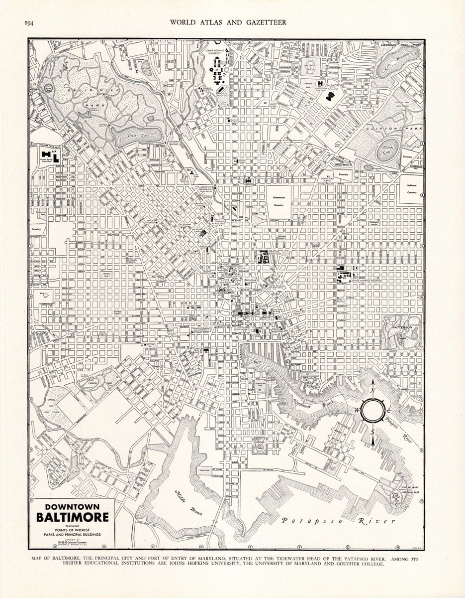 Map Of Downtown Baltimore City Map Of The Population Distribution Of