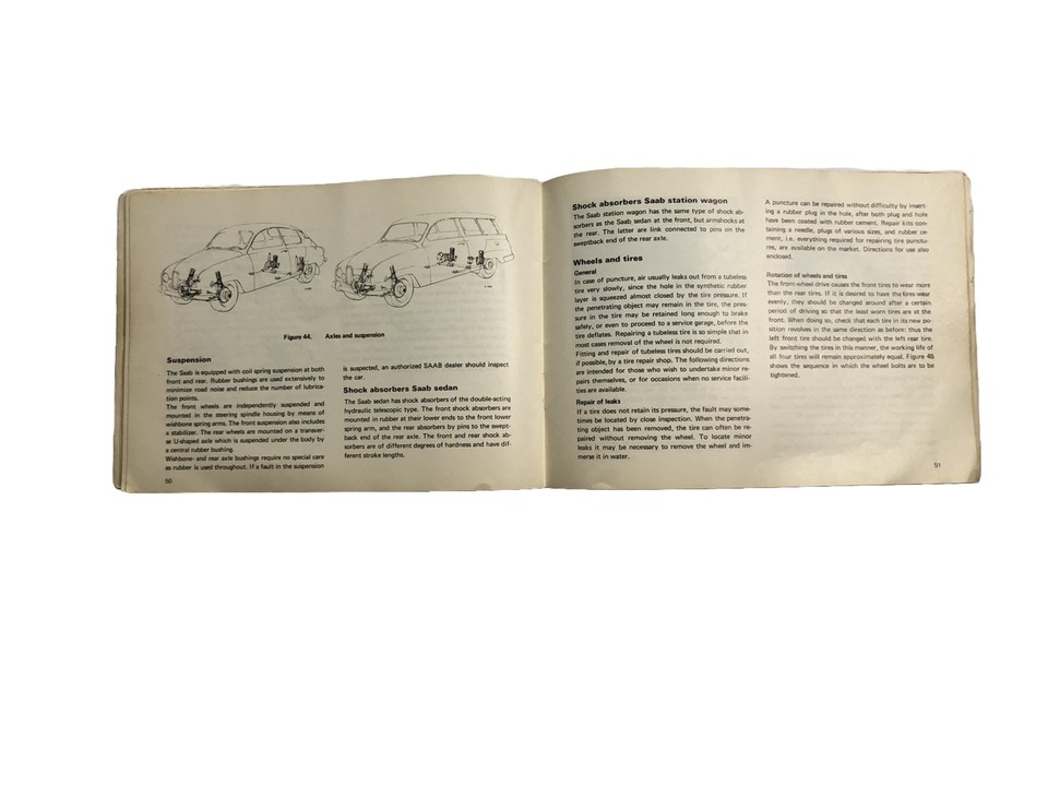 Saab 96 1968 OEM Owner's Manual Hand-Book Service Tune-up Repair Glove ...