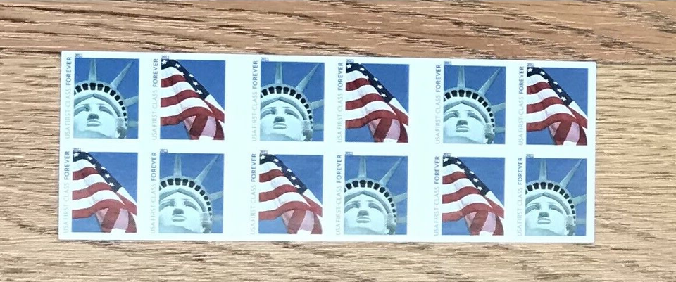 US FOREVER Stamp LADY LIBERTY/FLAG V11111 BOOKLET PANE OF 20 MNH FREE ...