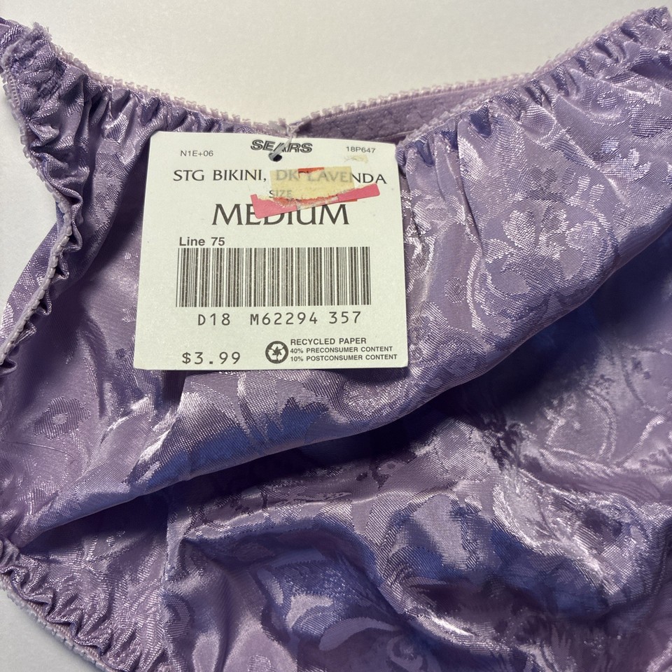 Lot of 3 NEW Sears TRUE VTG 90s Polyester Satin String Bikini Panty ...