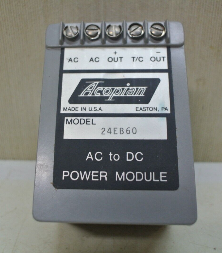 Acopian Power Supply Model 24EB60 AC to DC Power Module 115V in - 24V ...