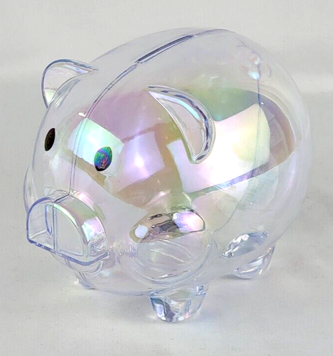 New Target Bullseye Clear Plastic Piggy Bank 5" H Transparent ...