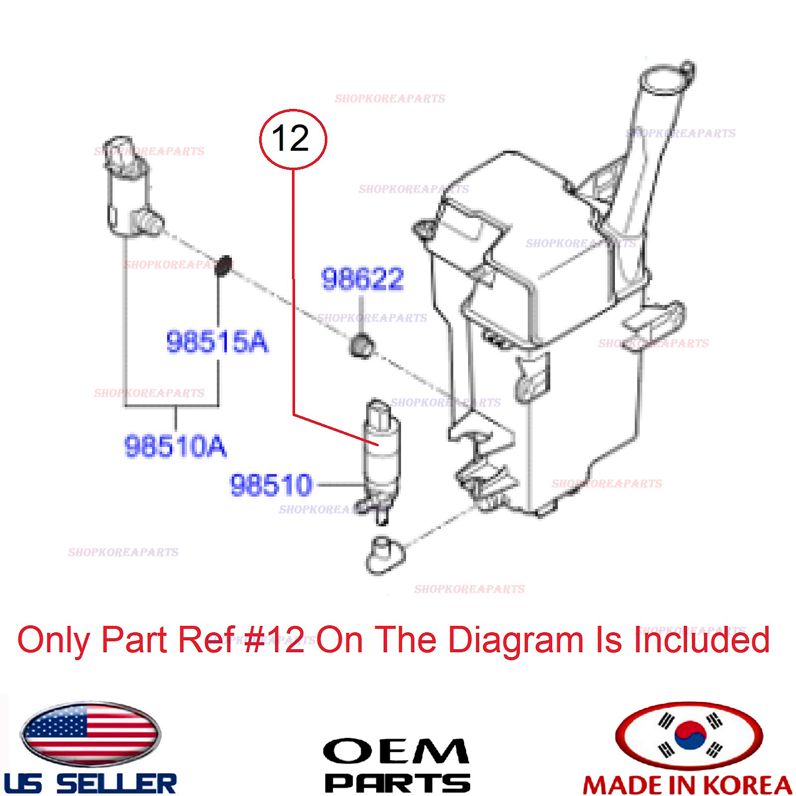 Genuine Head Lamp Washer Motor Pump ⭐OEM⭐ Hyundai Kia 98510-2P000 | eBay