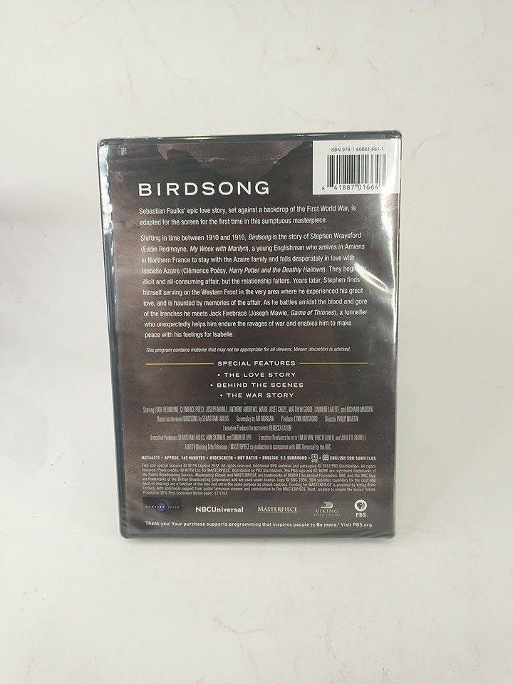 Birdsong (DVD, 2012) PBS Masterpiece Classic Eddie Redmayne BRAND NEW 841887016643 | eBay