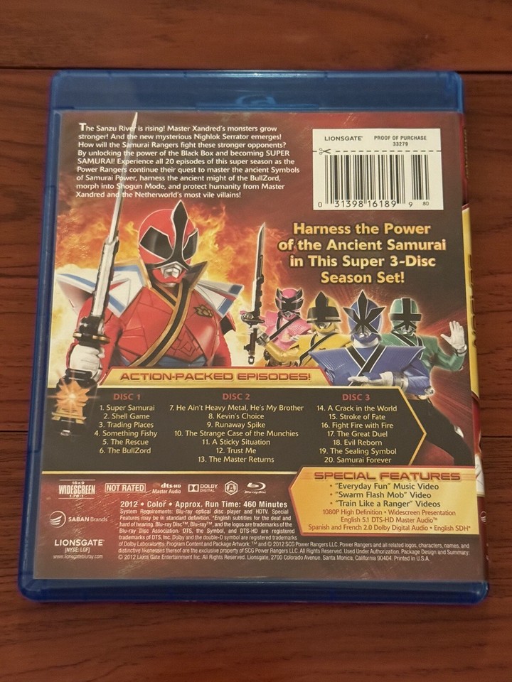 Saban's Power Rangers Super Samurai The Complete Season Blu Ray ...