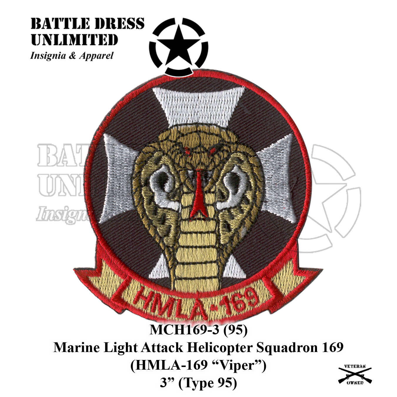 Light Attack Helicopter Squadron 169 Patch (HMLA-169 "Vipers" USMC ...