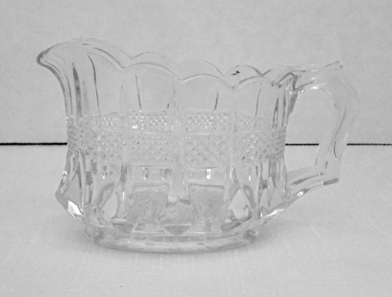 Vintage US GLASS Banded Portland Pattern Clear Glass Short Creamer | eBay