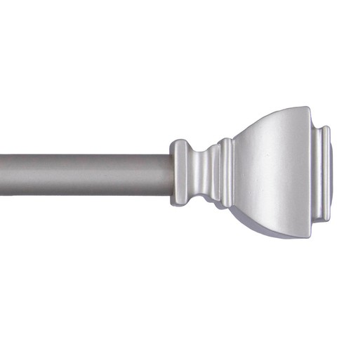 Adjustable Café Curtain Rod, 1/2 in., Brushed Nickel | eBay