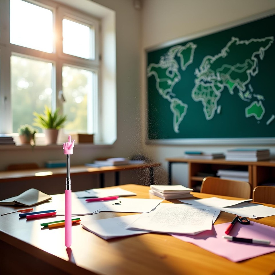 Pink Multipurpose Teacher Pointer Stick, Extendable Classroom Pointer ...