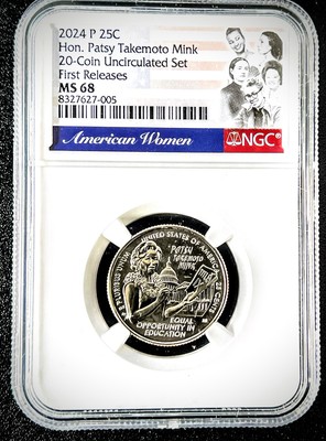 2024P Patsy Takemoto Mink 25c NGC MS 68 American Women Quarter FIRST ...