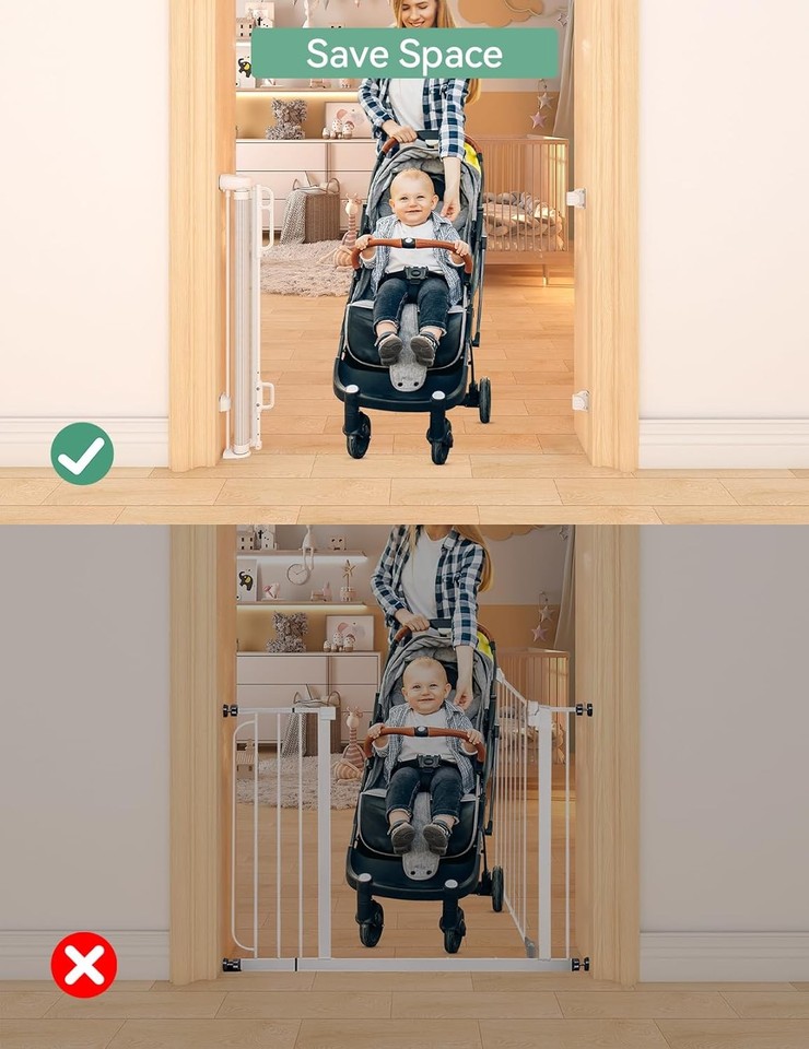 Momcozy Auto-lock Retractable Stair Gate,Safety Baby Gate Roll for ...
