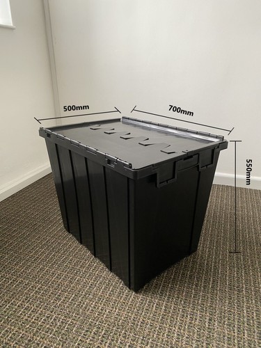 Heavy Duty Plastic Storage Boxes Containers Crates with Lids - 150L ...