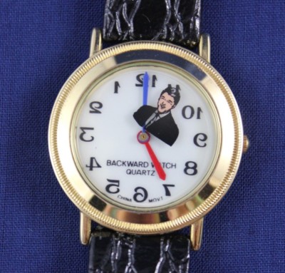 Vintage Bill Clinton Watch Quartz Gold Tone Leather President Democrat ...