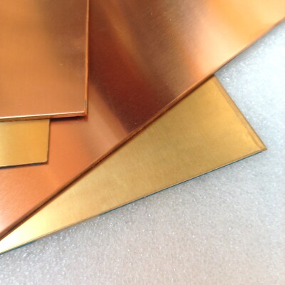 Copper or Brass Sheet Plate 0.5mm to 2mm 100x100 Industrial Craft ...