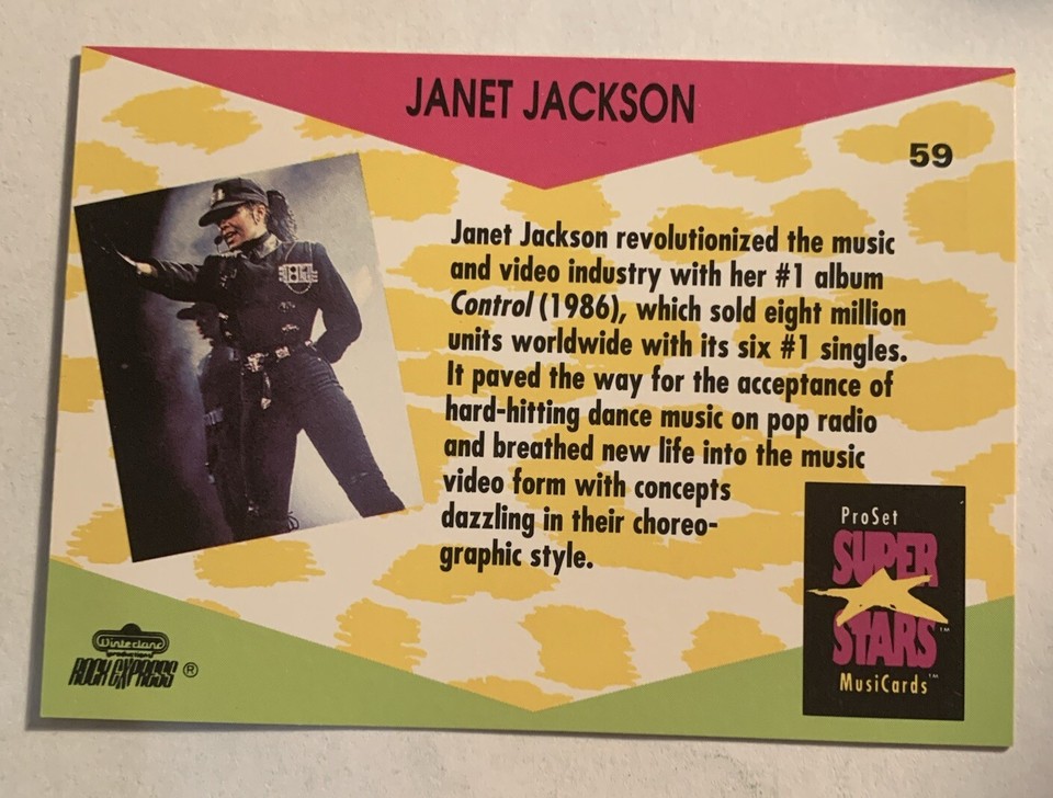 1991 Pro Set SuperStars MusiCards Janet Jackson card #59 | eBay