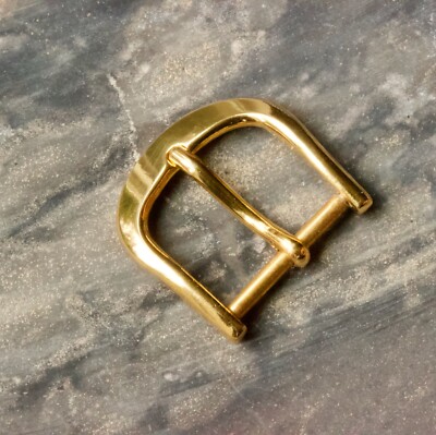 Round vintage watch buckle 14.5mm opening size yellow gold-plated NOS ...