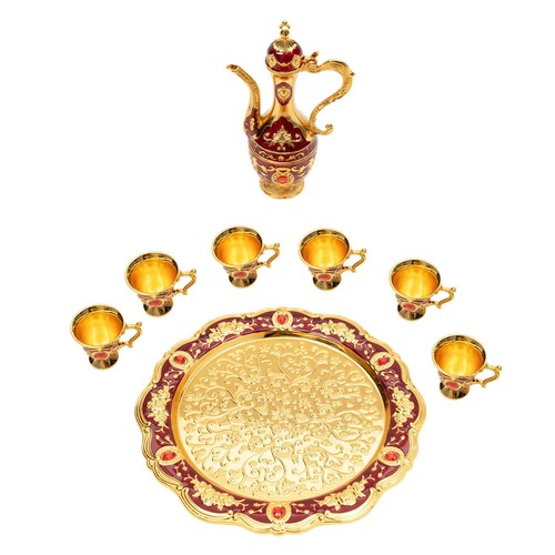 Turkish Tea Set, Vintage Turkish Coffee Set with Pot and 6 Cups for ...