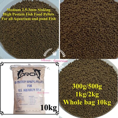 Orca Hi-Protein Sinking Pellet Fish Food Medium 2.5-3mm For All ...