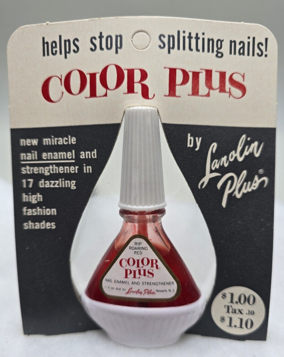 NEW Vintage Sealed Early 1960s Color Plus Nail Polish Rip Roaring Red ...