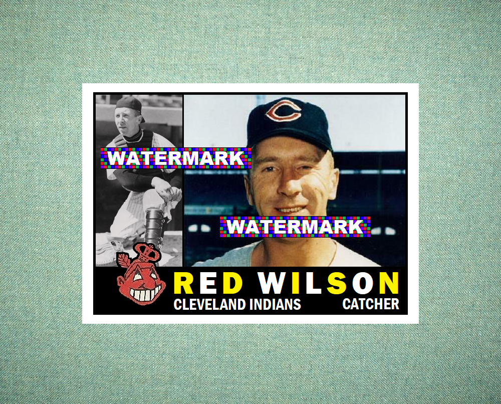 Red Wilson Cleveland Indians 1960 Style Custom Baseball Art Card | eBay