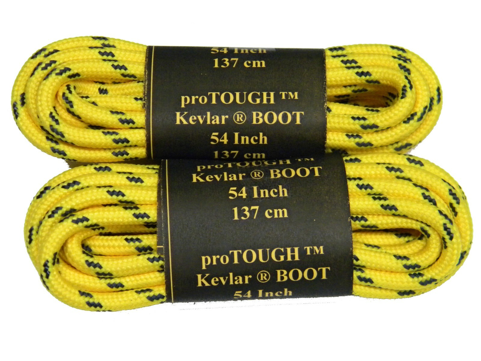 2 Pair Yellow w/Black 7/32 thick heavy duty shoelaces made with Kevlar ...