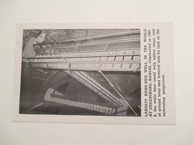 Greensburg Kansas Postcard Largest Hand Dug Well in World KS | eBay