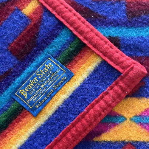 VINTAGE BEAVER STATE PENDLETON WOOL LAP BLANKET / ROBES and SHAWLS 32"W ...