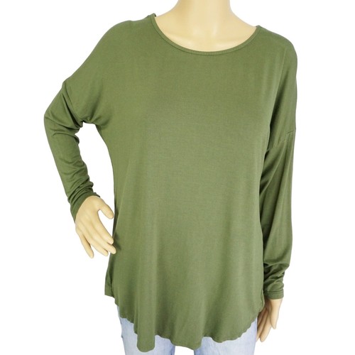 7th Ray Drape Back Long Sleeve Top Olive Green Size S Boho Bohemian ...